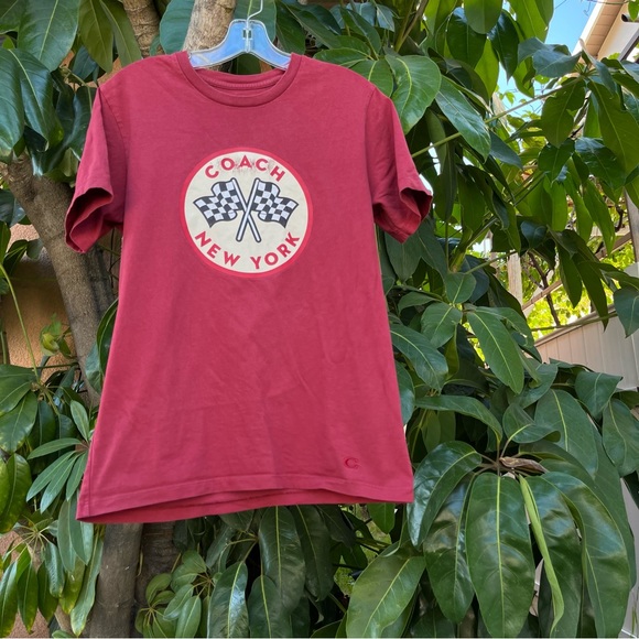 Coach | Shirts | Coach Racing Flags Graphic T Shirt In Red | Poshmark